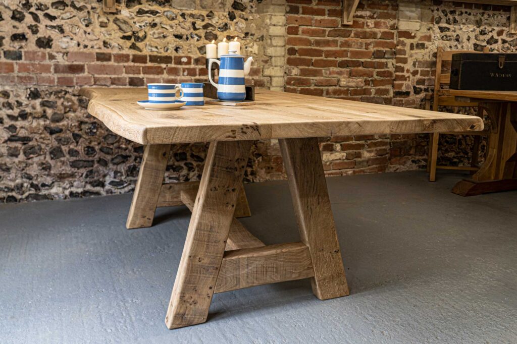 English Oak A-Frame Table | Handmade Solid Oak